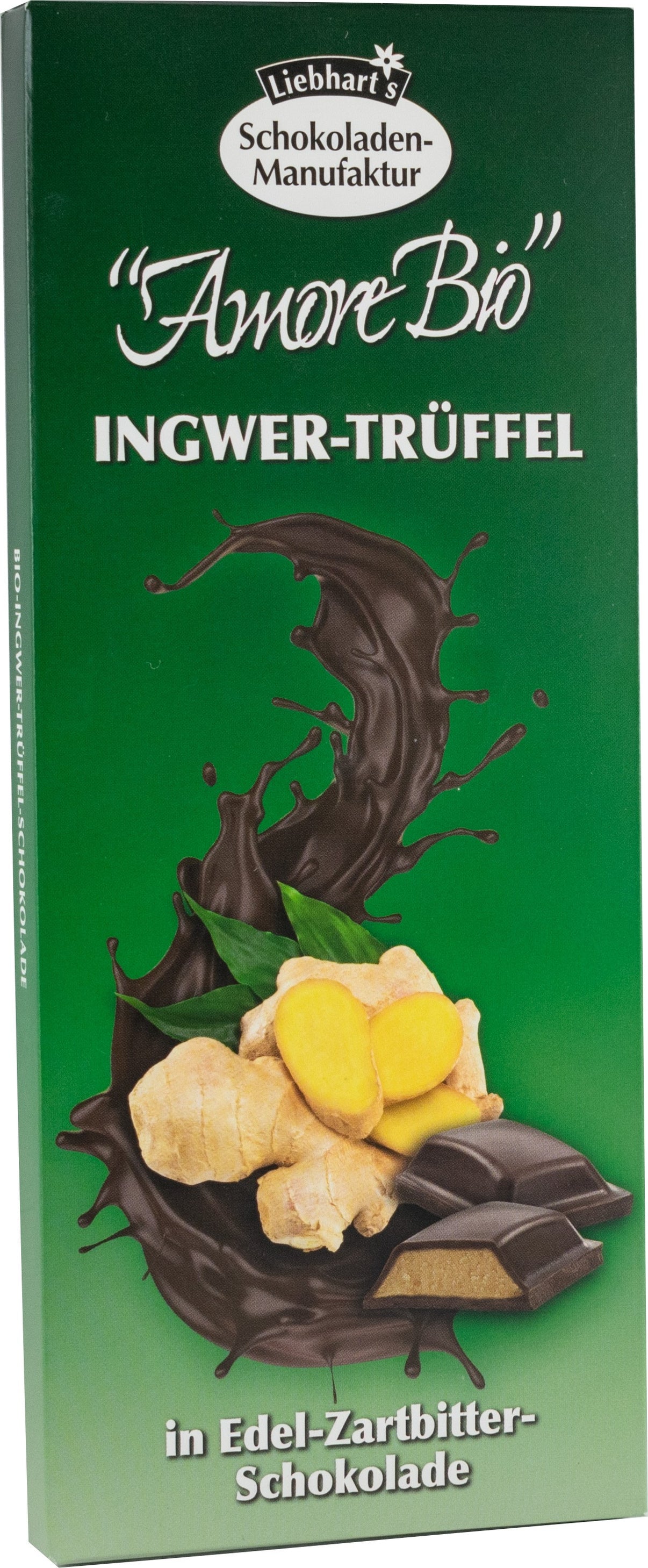 Ciocolata bio amaruie fina cu ghimbir si trufe, 100g Liebhart's Amore ...