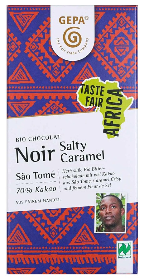 Ciocolata neagra bio si fairtrade cu caramel sarat, 80g Gepa - Scufita ...