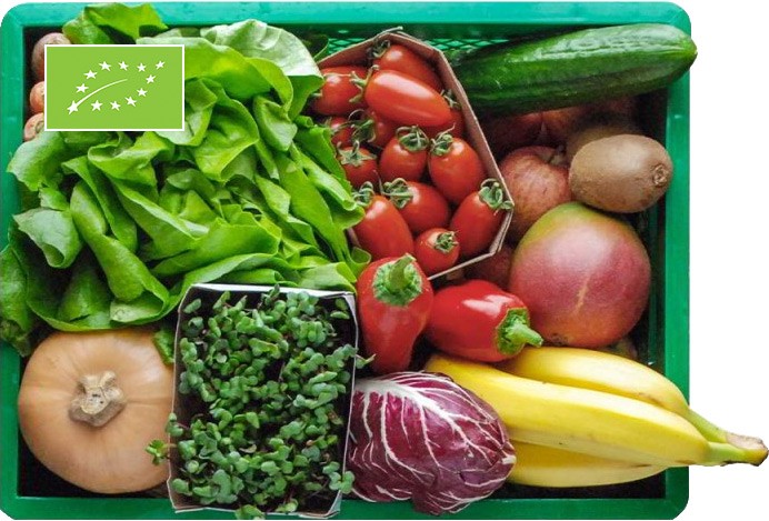 Cos cu fructe si legume bio Cosul familiei Biohof - Scufita Rosie – Pronat