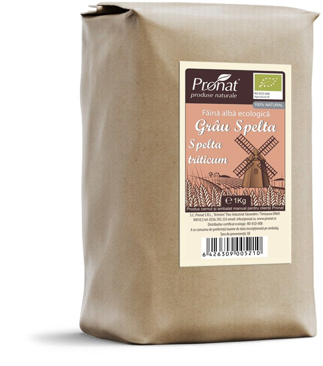 Faina alba bio de grau spelta (spelta triticum) 1kg Pronat – Pronat