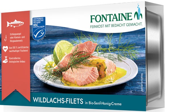 File de somon salbatic in sos bio cu miere si mustar, 200g Fontaine ...