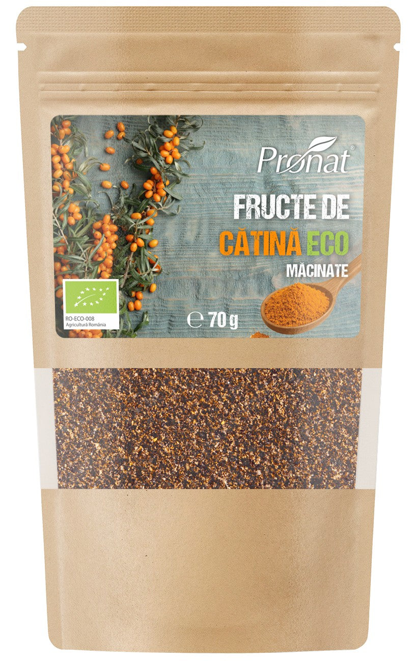 Fructe de catina bio macinate, 70g Pronat - Scufita Rosie – Pronat