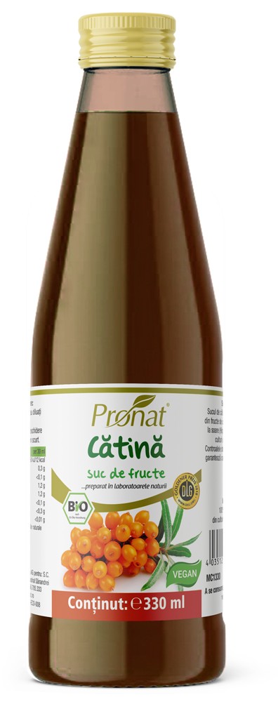 Suc de catina alba 100%, bio, 330ml Medicura - Scufita Rosie – Pronat