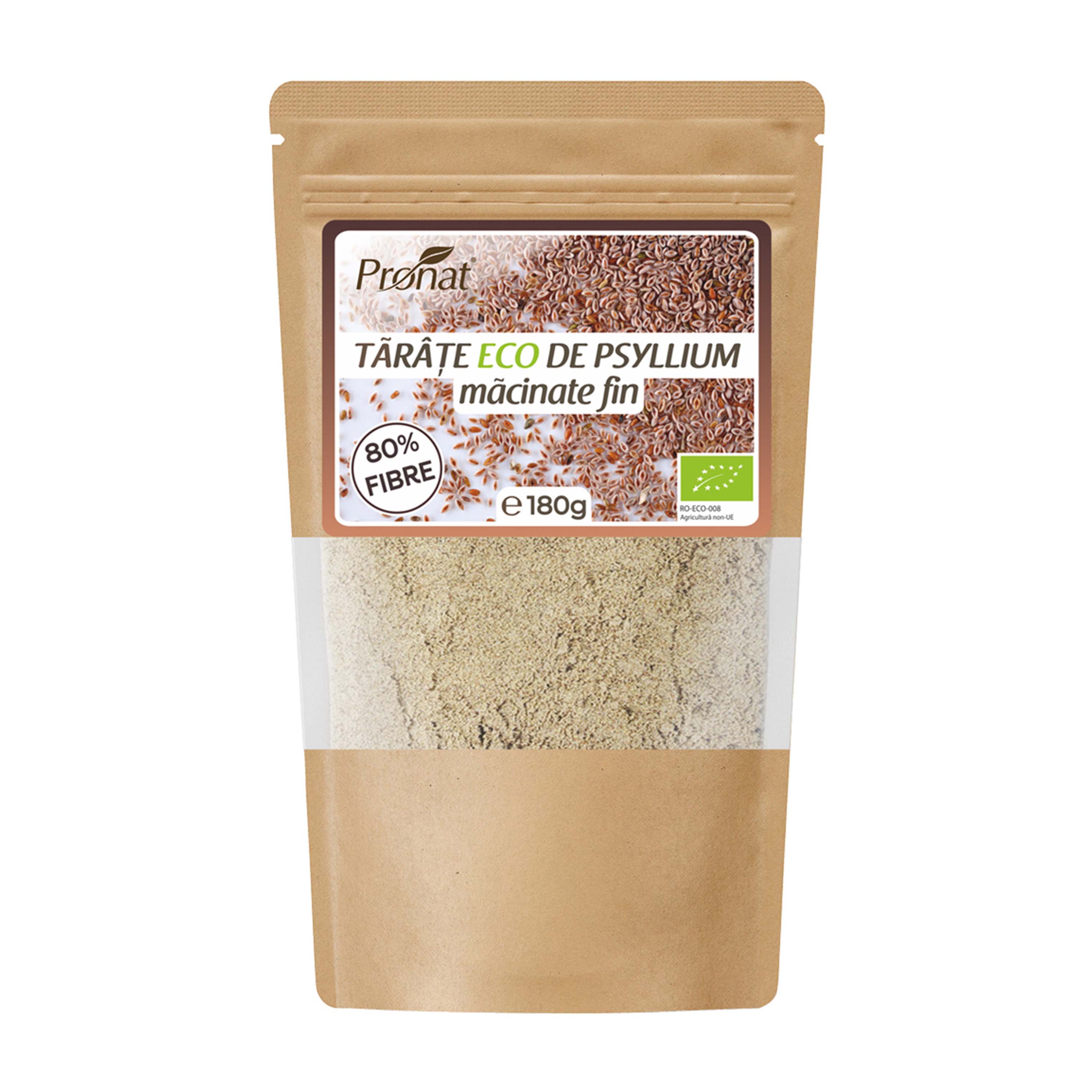 Tarate bio de psyllium macinate fin, 180g Pronat - Scufita Rosie – Pronat